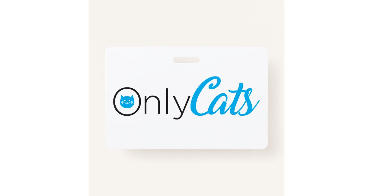 spoof logo, only cats, cute, funny badge | Zazzle