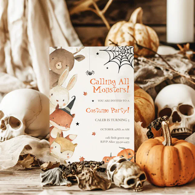 Spook-tacular Halloween Birthday Invitation | Zazzle