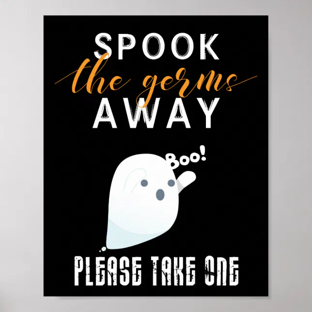 Spook the germs Ghost Halloween black sign | Zazzle