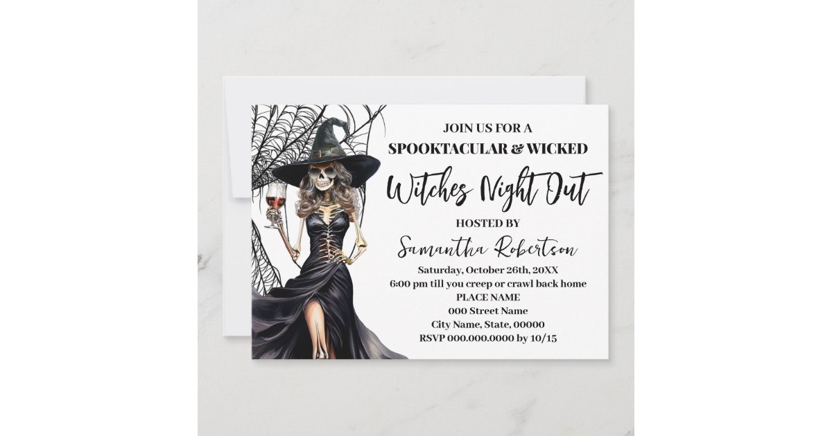Spookltacular Halloween Witches Girls Night Out Invitation | Zazzle