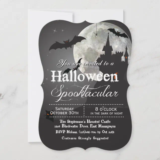 Spooktacular Eerie Dark Night Halloween Party Invitation | Zazzle