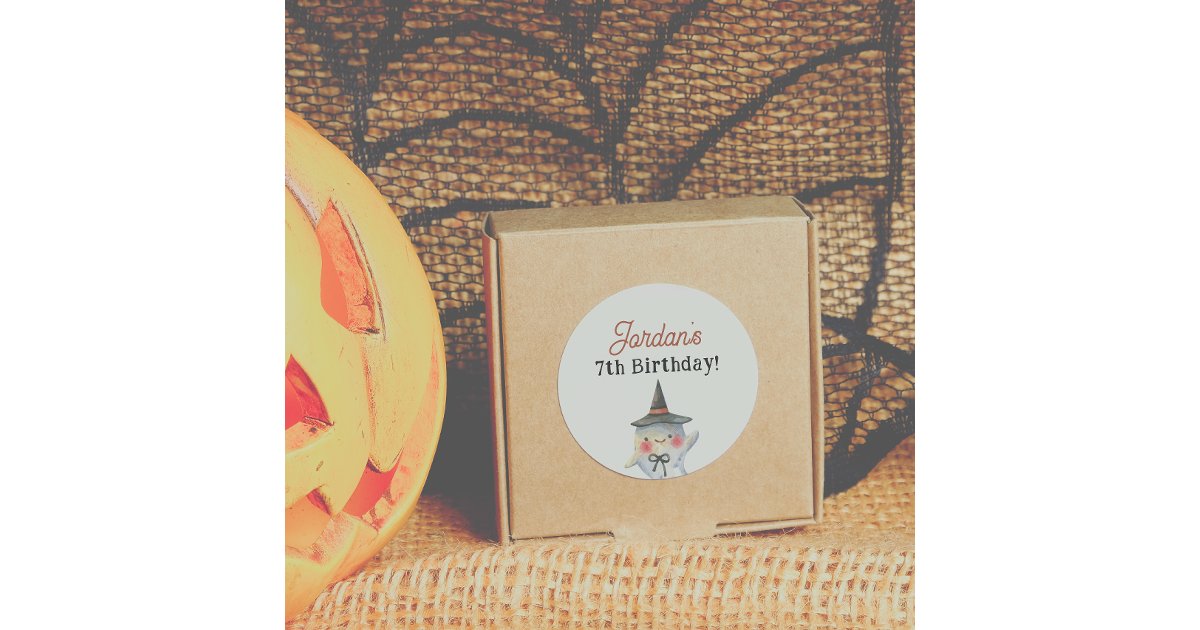 Spooktacular Halloween Birthday Favor Classic Round Sticker | Zazzle