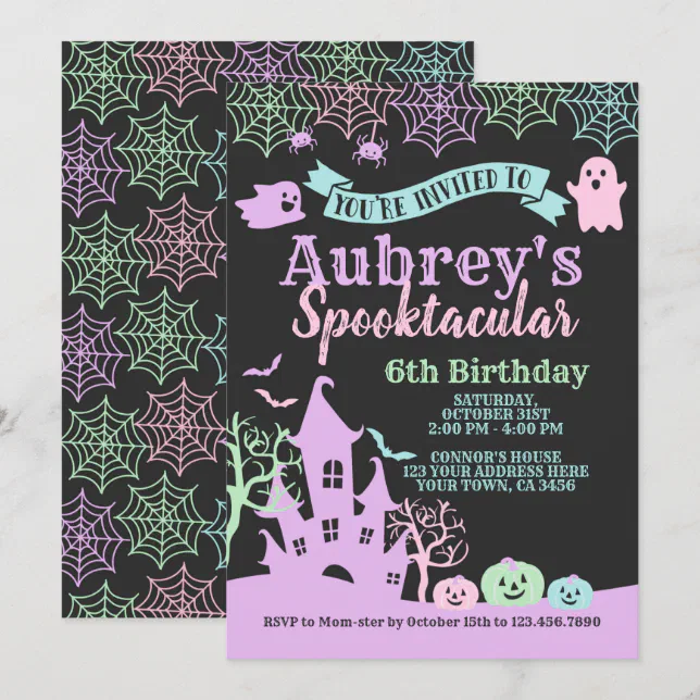 Spooktacular Halloween Birthday Invitation | Zazzle