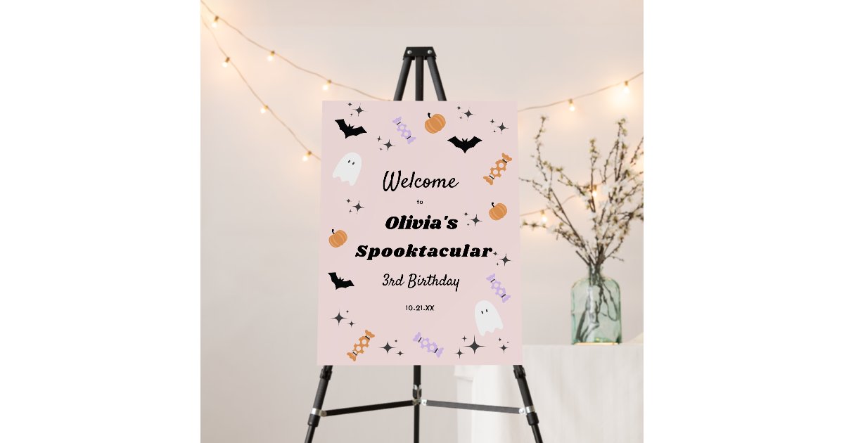 Spooktacular Halloween Birthday Welcome Sign | Zazzle