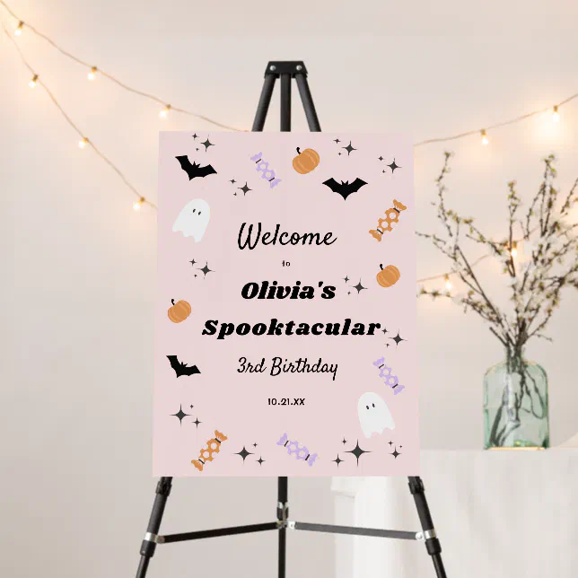 Spooktacular Halloween Birthday Welcome Sign | Zazzle