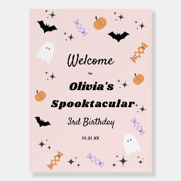 Spooktacular Halloween Birthday Welcome Sign | Zazzle