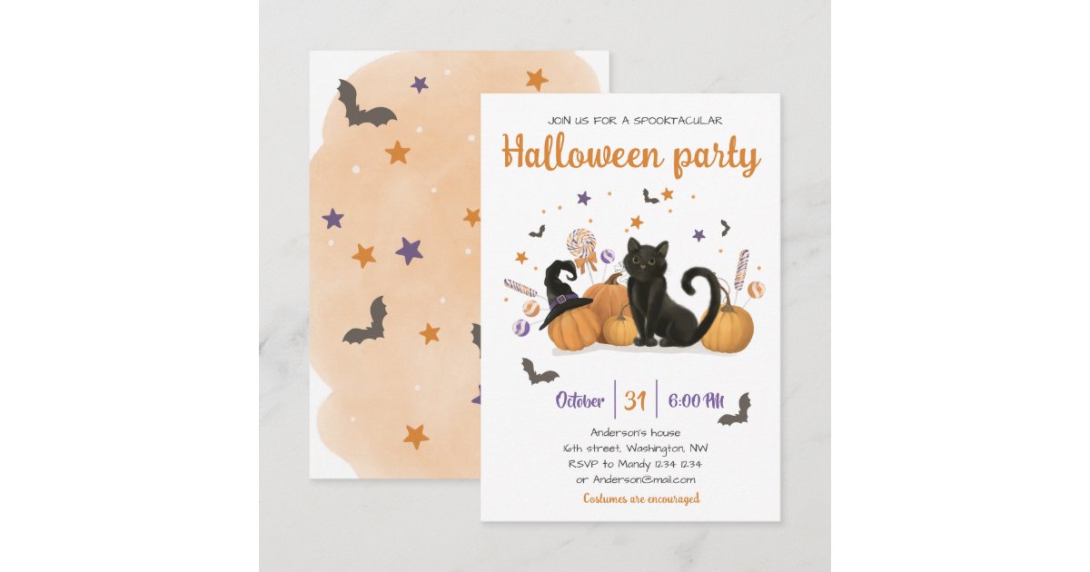 Spooktacular Halloween Candy Party Invitation | Zazzle