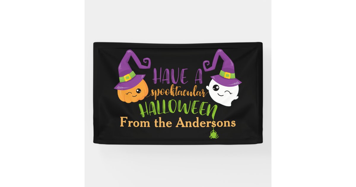 Spooktacular Halloween Party Decor Personalized Banner | Zazzle