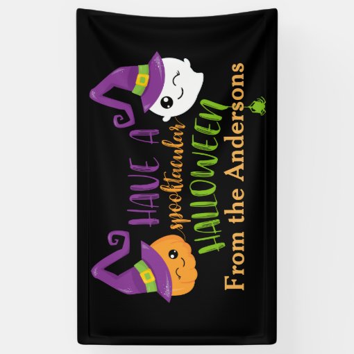 Spooktacular Halloween Party Decor Personalized Banner | Zazzle