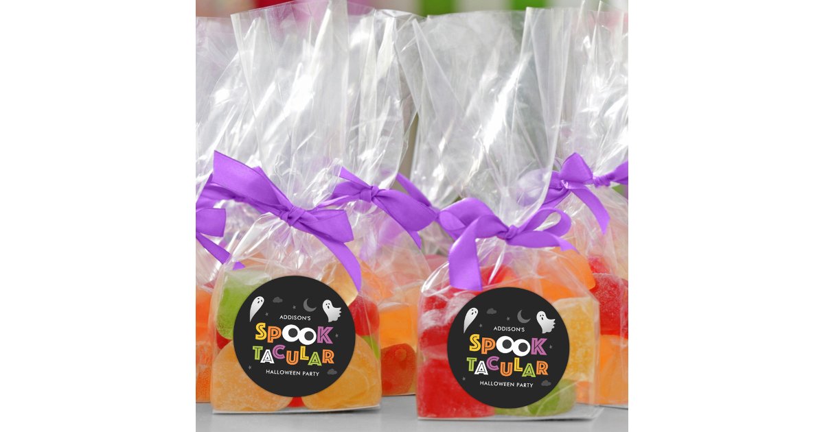 Spooktacular Halloween Party Favor Stickers | Zazzle