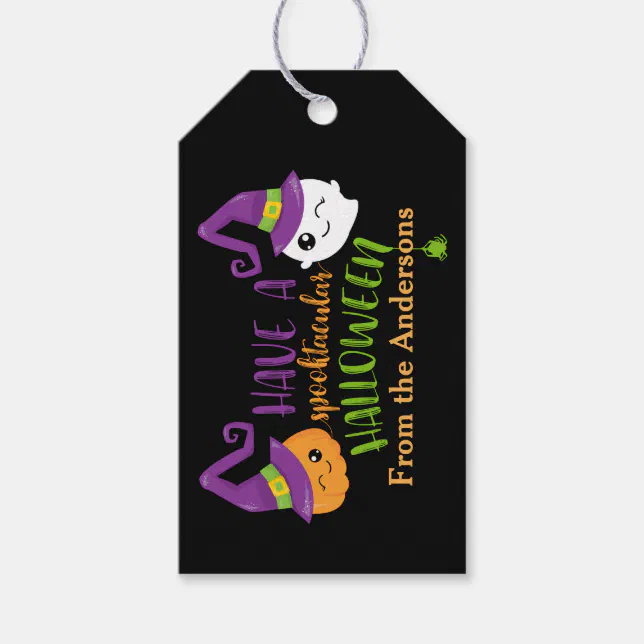 Spooktacular Halloween Party Personalized Favor Gift Tags | Zazzle