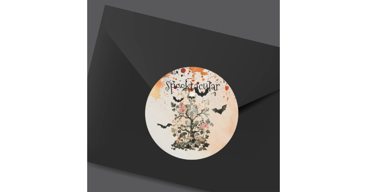 Spooktacular Haunted Forest Halloween Party Classic Round Sticker | Zazzle