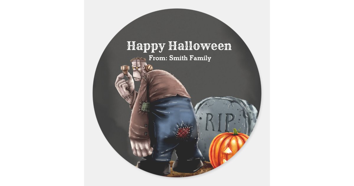 Spooktacular night classic round sticker | Zazzle