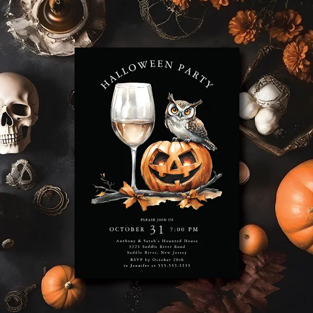 Spooktacular Sips Halloween Party Invitation | Zazzle
