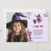 Spooktacular witch Halloween party Thank you card | Zazzle
