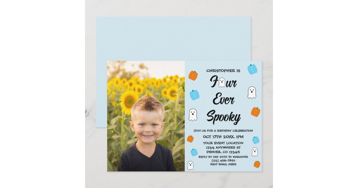 Spooky 4th Birthday Invitation | Zazzle