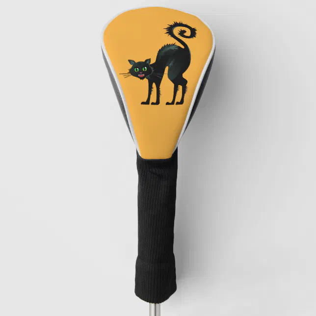 Spooky Angry Black Cat Golf Head Cover | Zazzle
