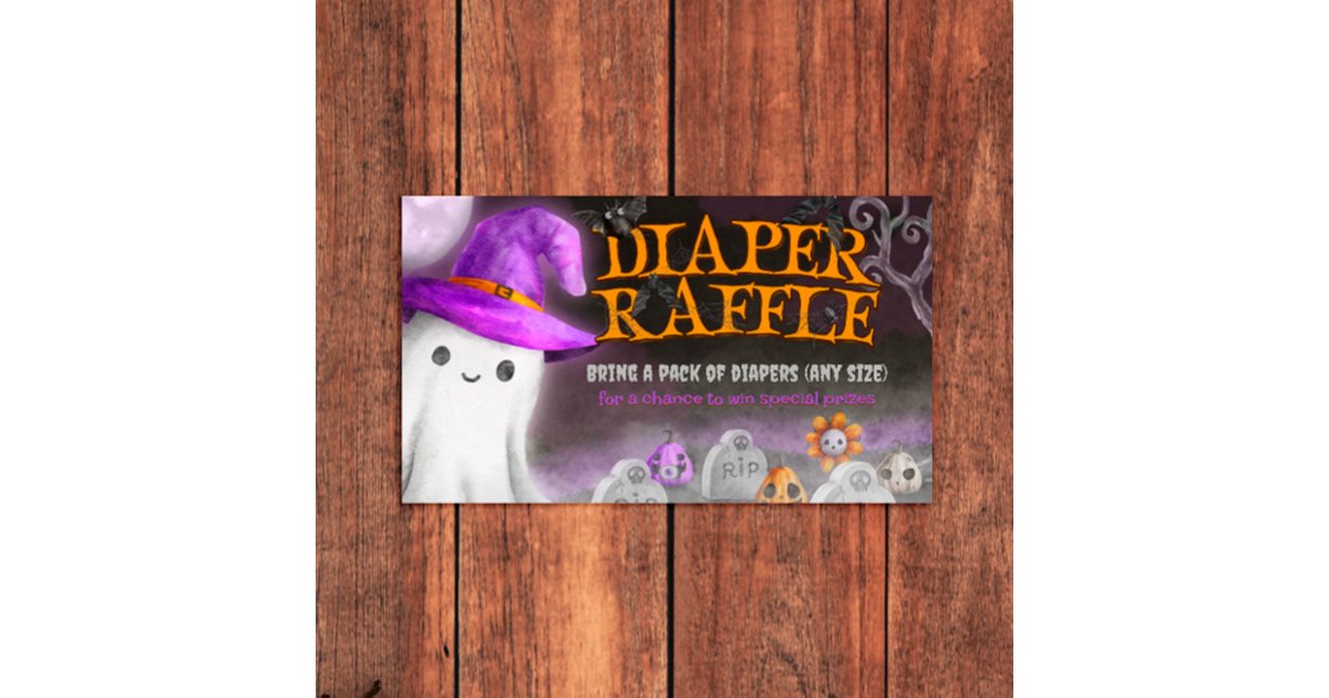 Spooky Baby Shower Diaper Raffle Enclosure Card | Zazzle