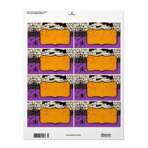 Spooky Bats Halloween Name Tag Label | Zazzle