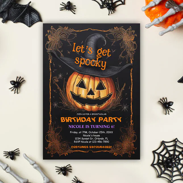 Spooky Birthday Party Halloween Invitation | Zazzle