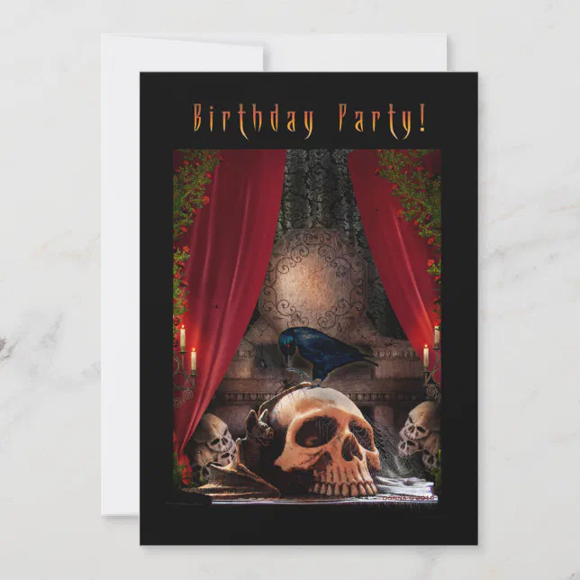 Spooky Birthday Party Invitation - Ravens Den | Zazzle