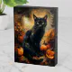 Spooky Black Cat Halloween Wooden Box Sign | Zazzle