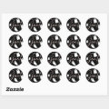 Spooky Boo! Halloween Ghost & Bats Black Classic Round Sticker | Zazzle
