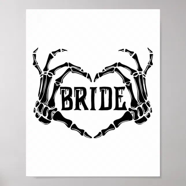 Spooky Bride Skeleton Hands Engagement Wedding Hal Poster | Zazzle