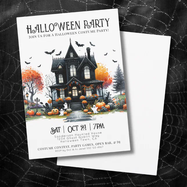 Spooky Costume Halloween Party Invitation | Zazzle