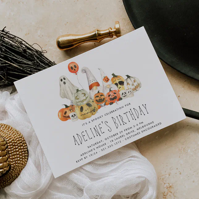 Spooky Crew Kids Halloween Birthday Party Invitation | Zazzle