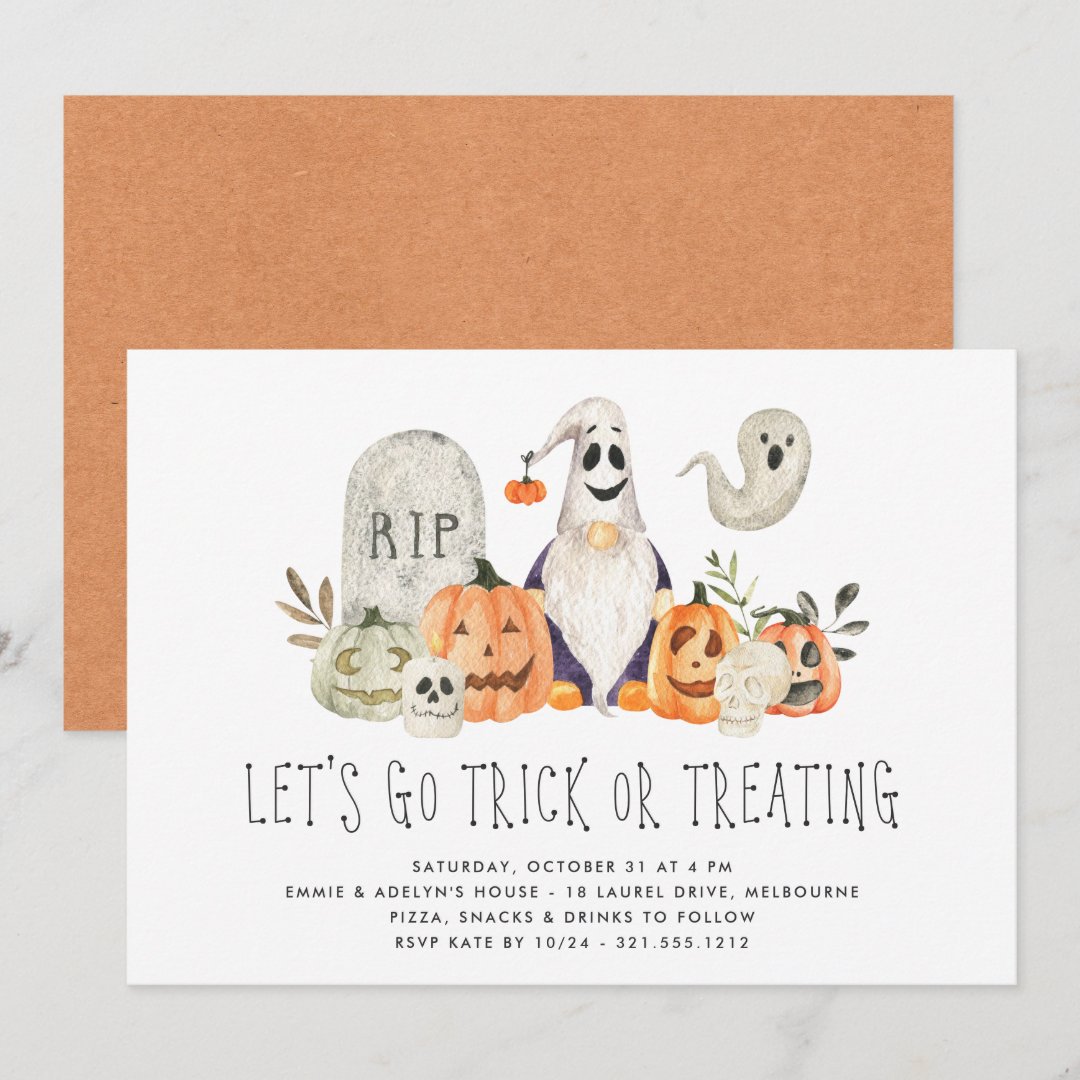 Spooky Crew Kids Halloween Trick or Treating Party Invitation | Zazzle