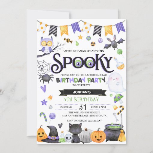 Spooky Cute Ghost Halloween Birthday Party Invitation | Zazzle