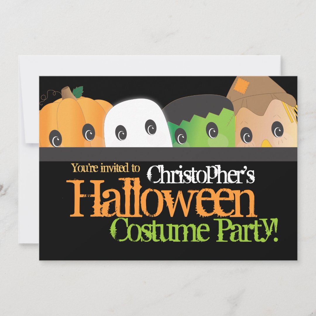 Spooky Cute Halloween Costume Party Invitation | Zazzle