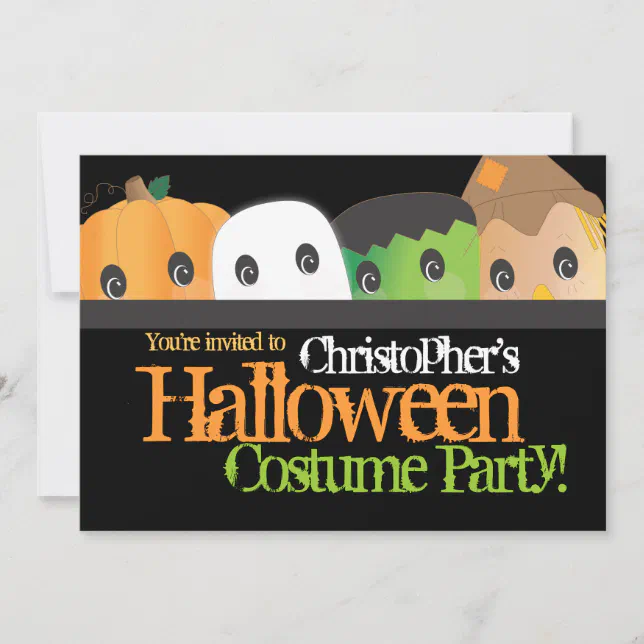 Spooky Cute Halloween Costume Party Invitation | Zazzle