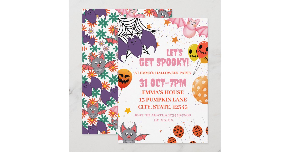 Spooky Cute Halloween Printable Party Invitation | Zazzle