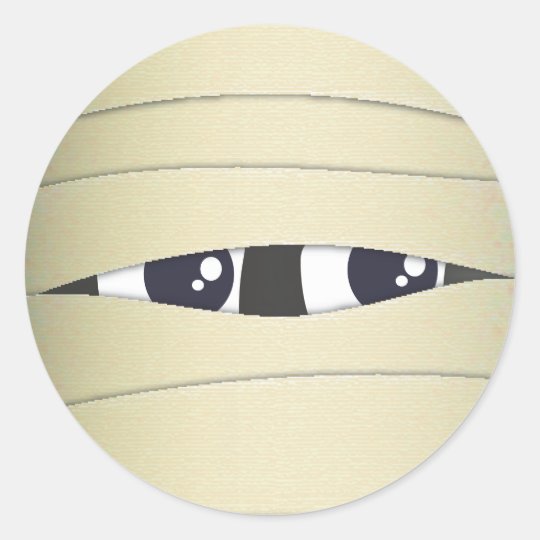 Spooky Cute Mummy Head Halloween Sticker | Zazzle.com