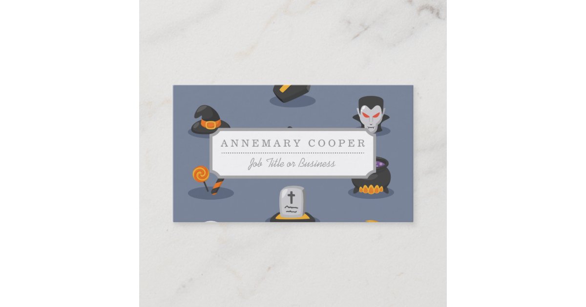 Spooky Detailed Colorful Halloween Pattern Business Card | Zazzle