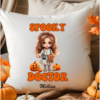 Spooky Doctor Personalized Name Halloween Gift Throw Pillow | Zazzle