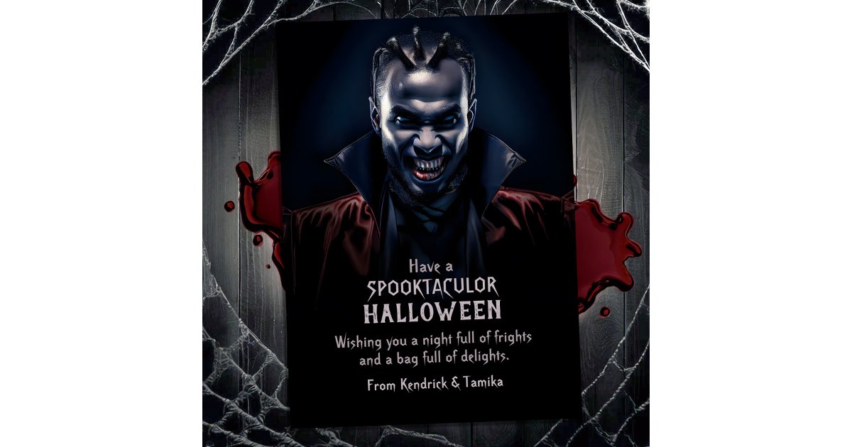 Spooky Dracula Vampire Halloween Greeting Holiday Card | Zazzle