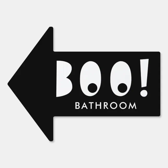 Spooky Eyes Halloween Black & White Arrow Bathroom Sign | Zazzle