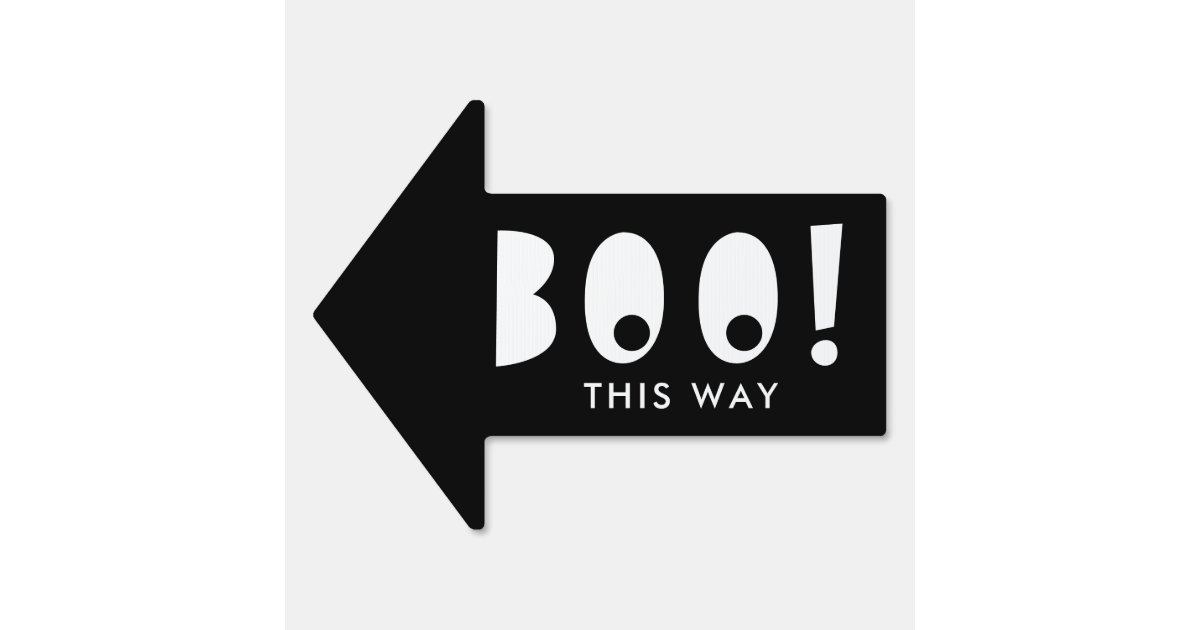 Spooky Eyes Halloween Black & White Arrow Sign | Zazzle