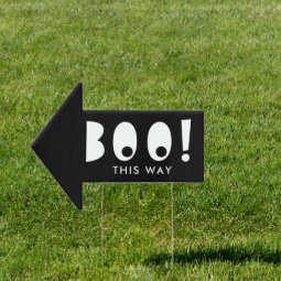 Spooky Eyes Halloween Black & White Arrow Sign | Zazzle