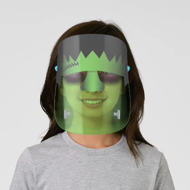 Spooky Frankenstein Monster Character Halloween Face Shield | Zazzle