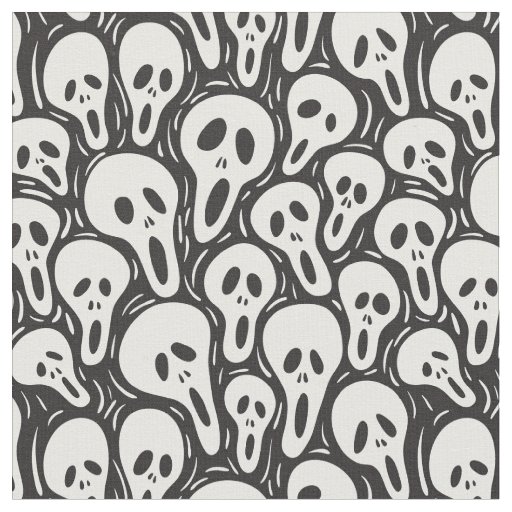 Spooky Ghost Pattern Fabric | Zazzle