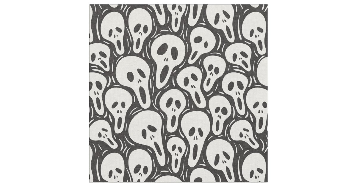 Spooky Ghost Pattern Fabric | Zazzle