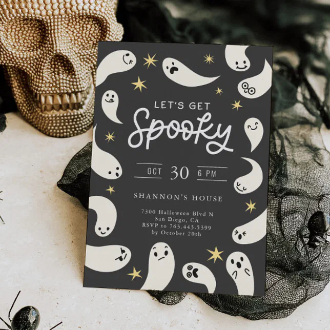 Spooky Ghosts Halloween Party Invitation | Zazzle
