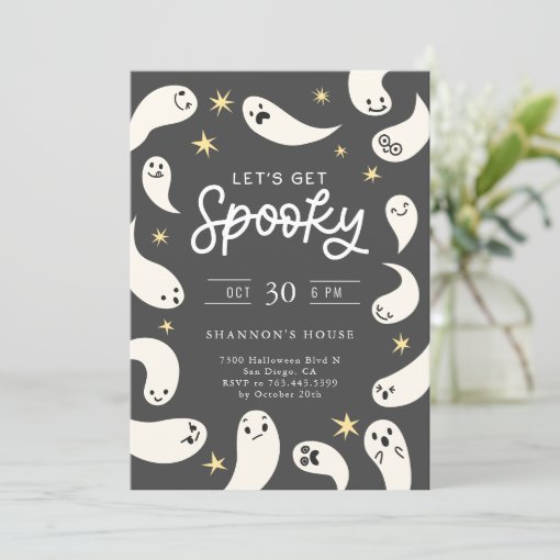 Spooky Ghosts Halloween Party Invitation | Zazzle