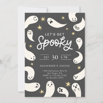Spooky Ghosts Halloween Party Invitation | Zazzle