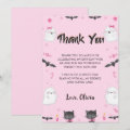 Spooky Girl Halloween Birthday Party Thank You Card | Zazzle