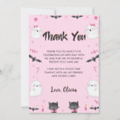 Spooky Girl Halloween Birthday Party Thank You Card | Zazzle